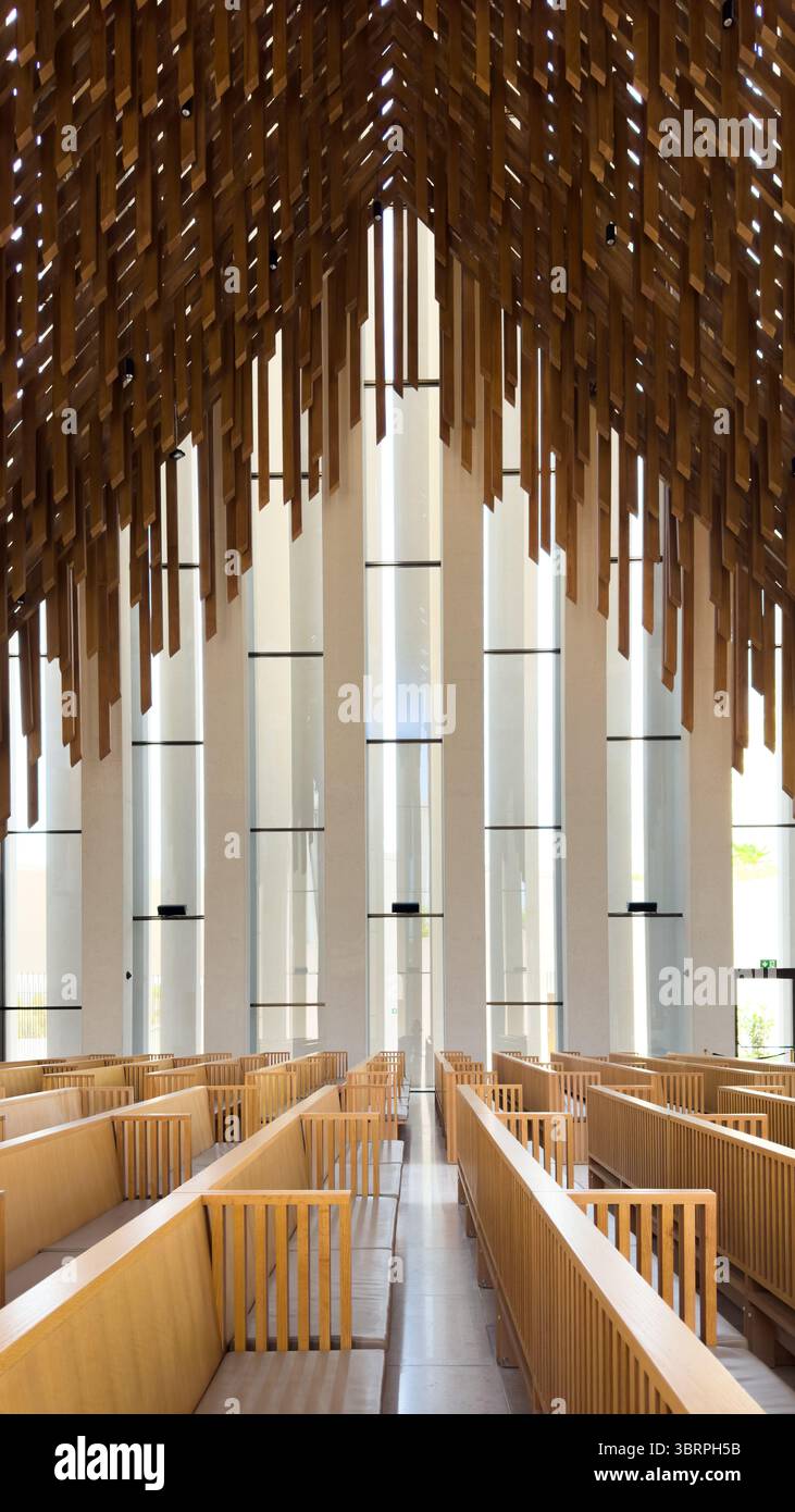 Modern Church Interior with Contemporary Ceiling Design and Glass ...