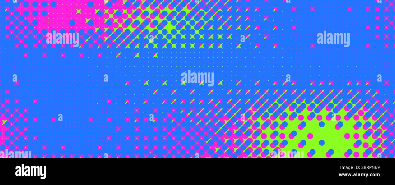 Halftone vibrant comic background. Noise colorful grid gradient design ...