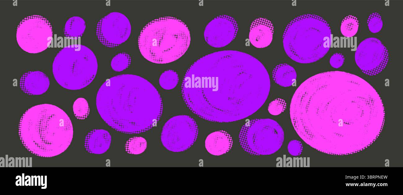 Circle blobs pink neon callout set with halftone. Polka dots marker ...