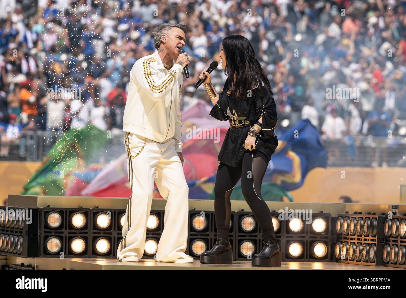 East Rutherford, New Jersey, USA on July 13, 2025. Robbie Williams and ...