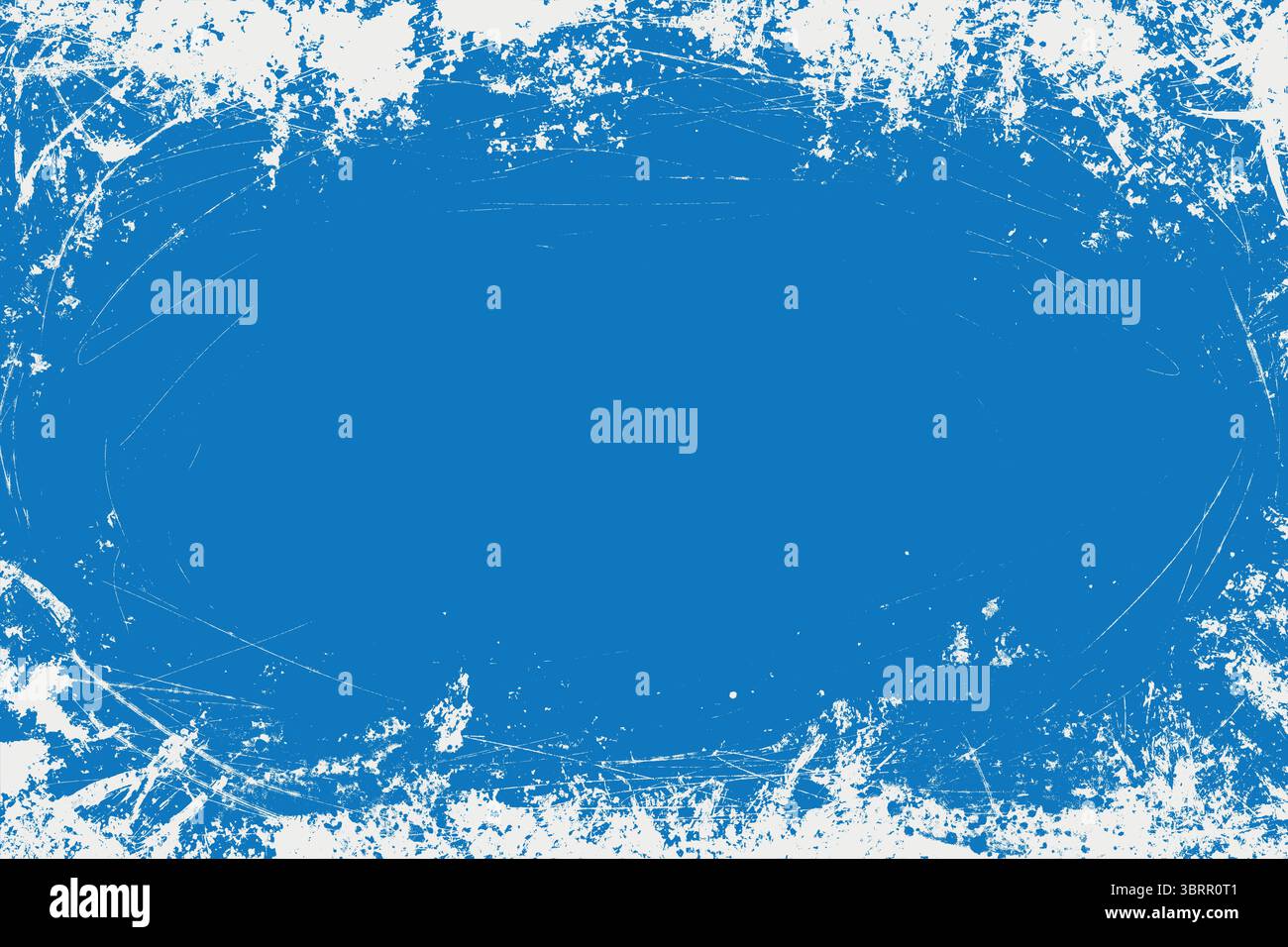 Flat blue and white grunge background. Distress weathered rough overlay ...