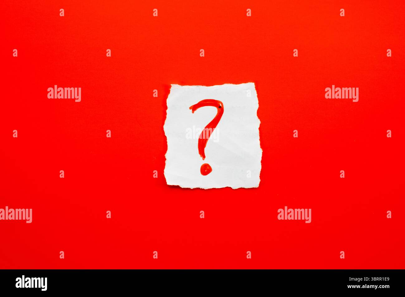 Red Question mark on white paper background, question mark ? symbol ...