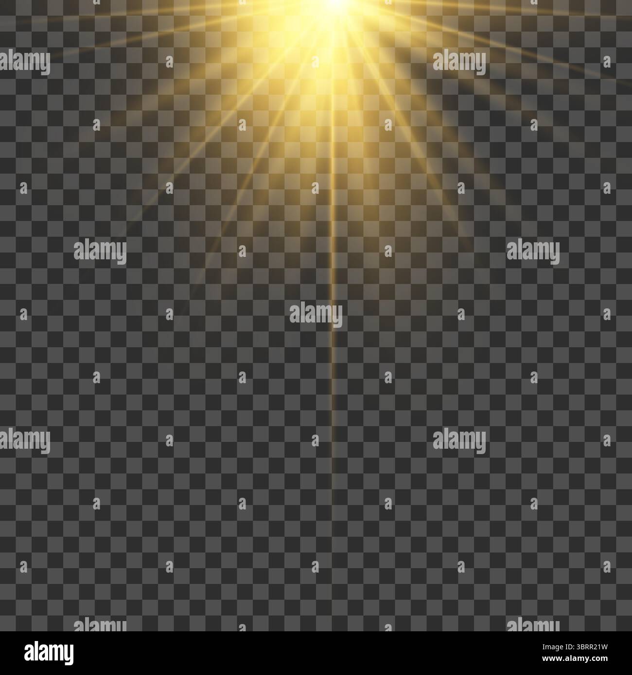 Realistic vector sunlight flare with glowing rays and sparkle. Bright ...