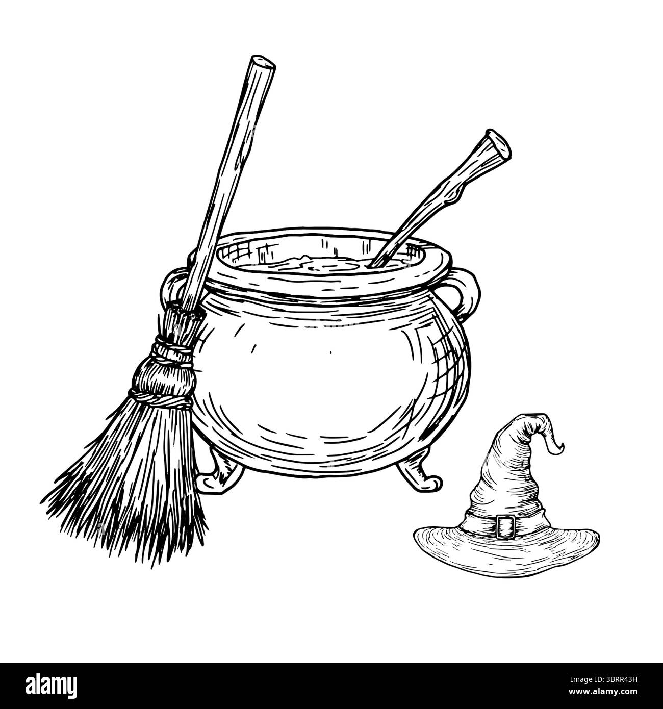 Halloween witch's hat Black and White Stock Photos & Images - Alamy