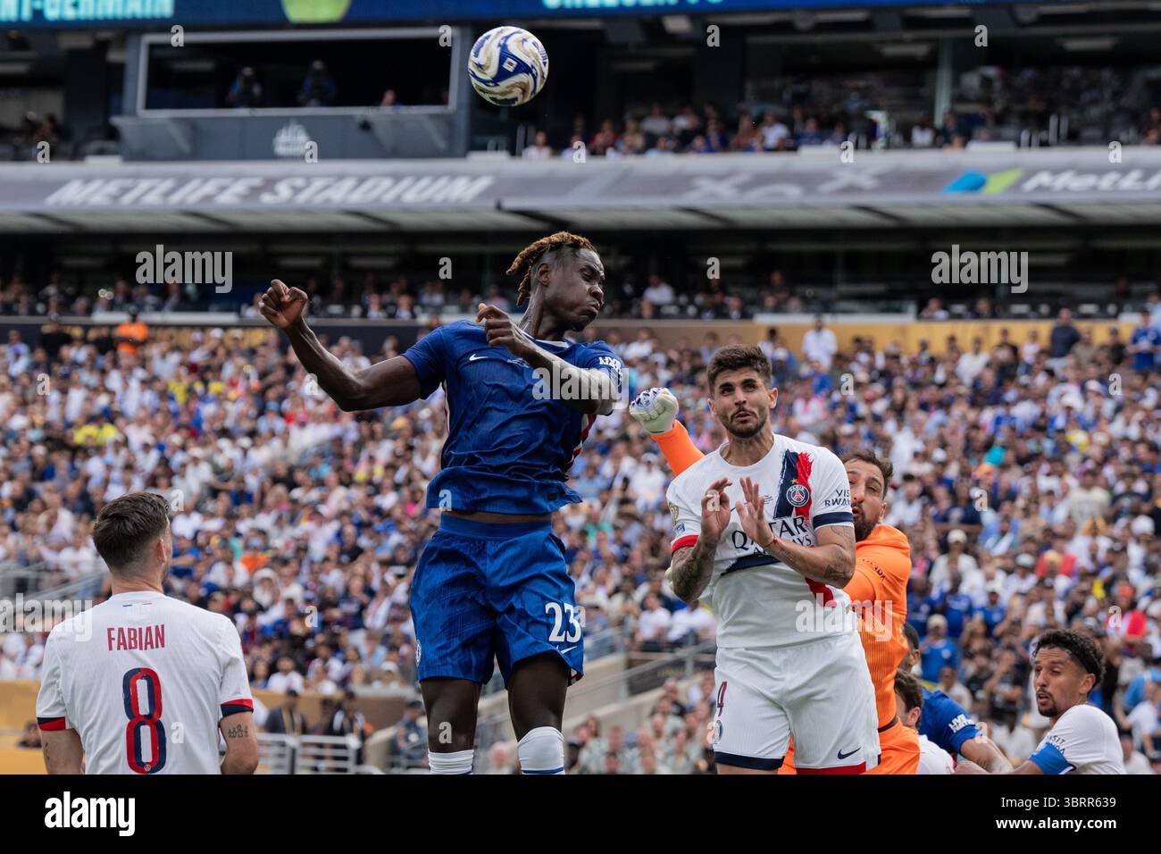 Goalkeeper Gianluigi Donnarumma (1) of Paris Saint-Germain pushes the ball away during FIFA Club ...