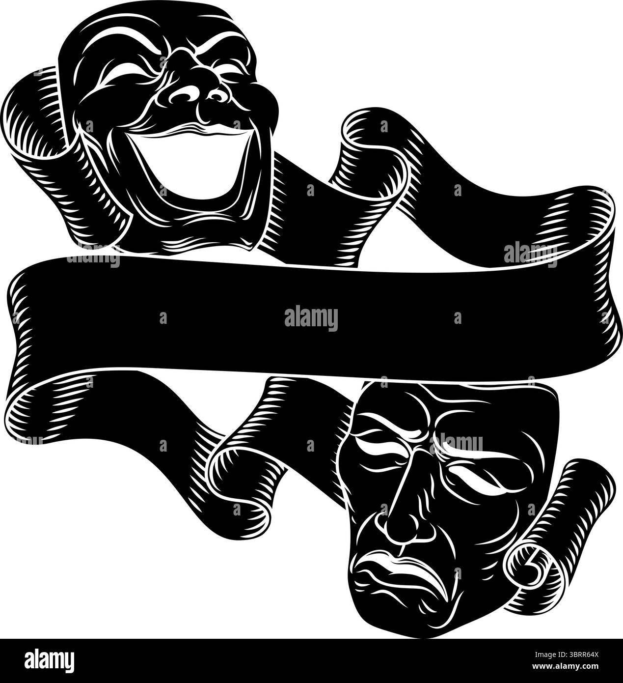 Theatre Drama Theater Comedy Tragedy Masks Sign Stock Vector Image ...