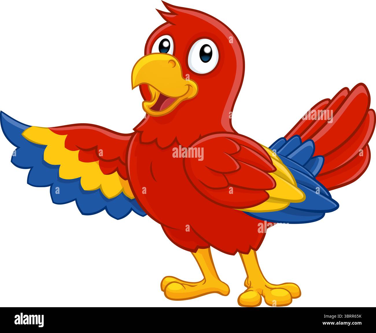 Parrot Red Macaw Bird Cartoon Wildlife Mascot Stock Vector Image & Art ...