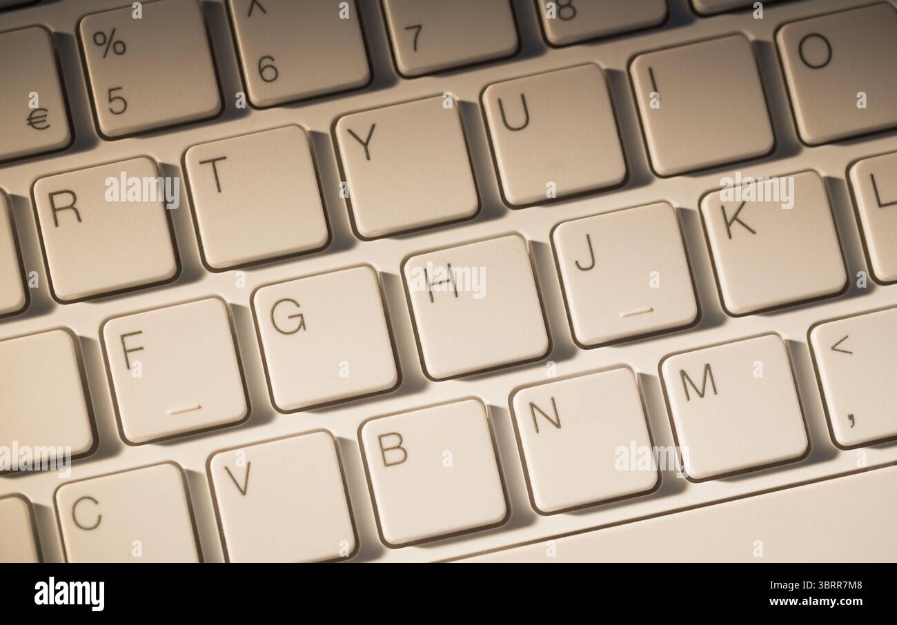 Overhead of white keyboard Stock Photo - Alamy