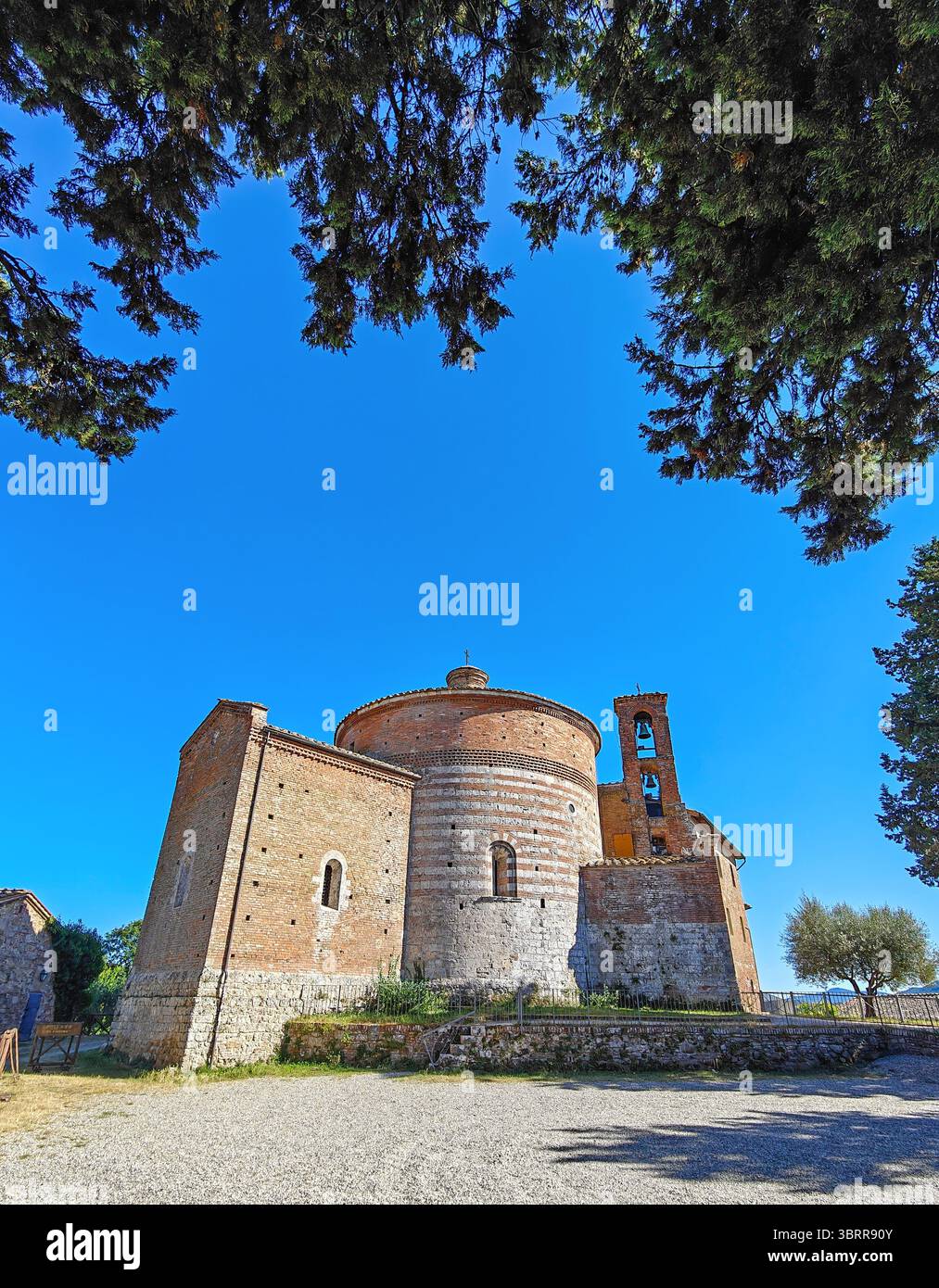 Built in the 13th century, the roofless walls of the Gothic style 13th ...