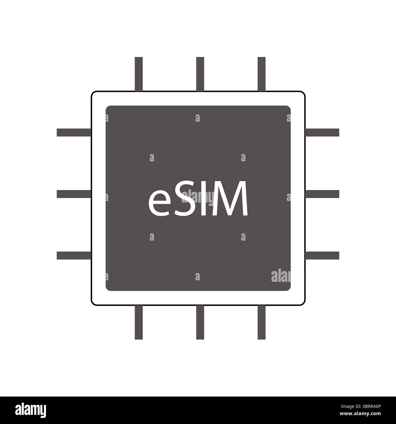 Esim icon wireless cyberspace line chip. Circuit card for device ...