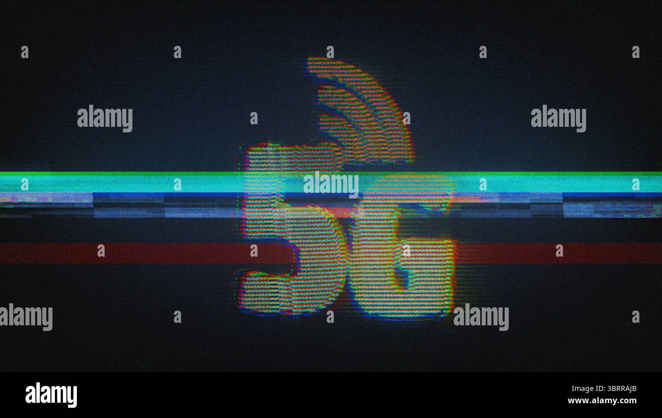 5G mobile wireless network and smartphone communication symbol glitch ...