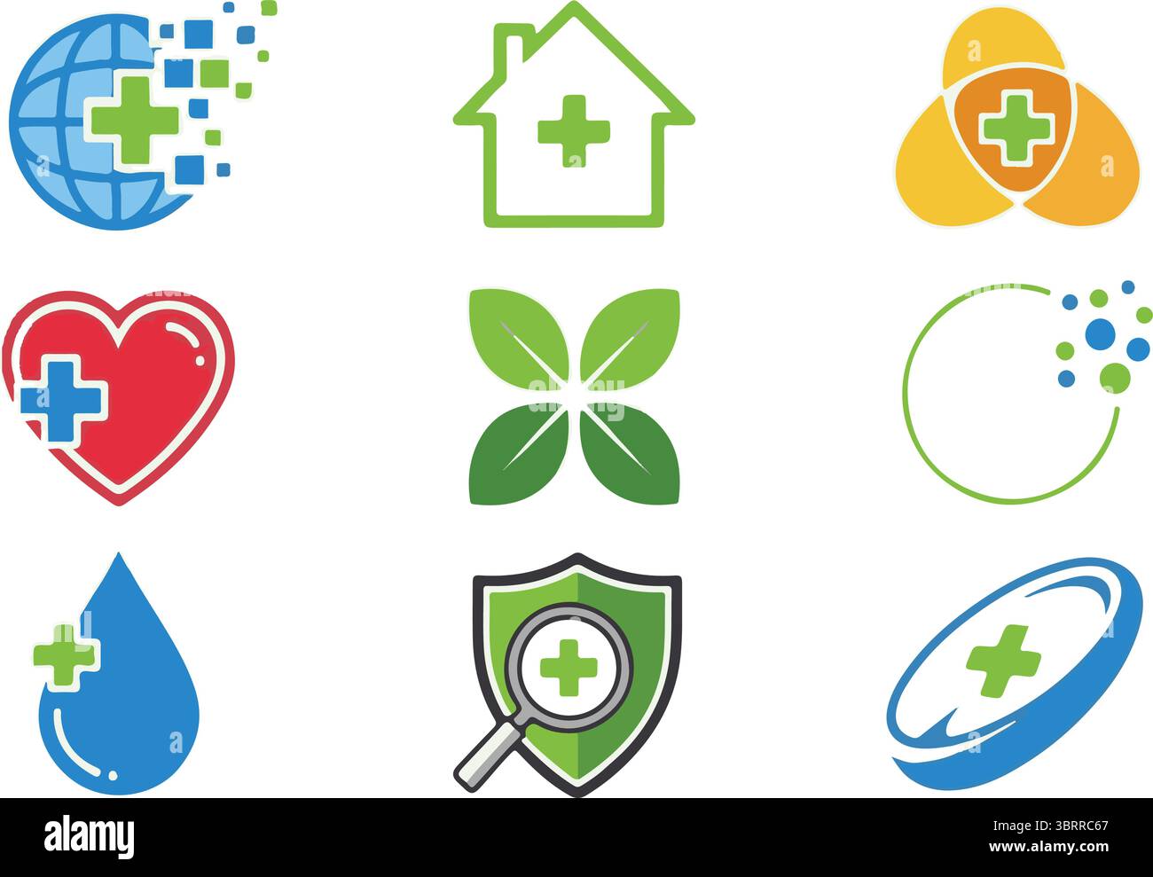 Set of nine healthcare and medical logos with crosses Stock Vector ...