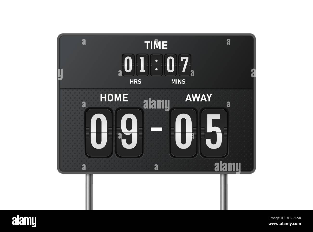 Scoreboard. Electronic sport display with goal score and countdown ...