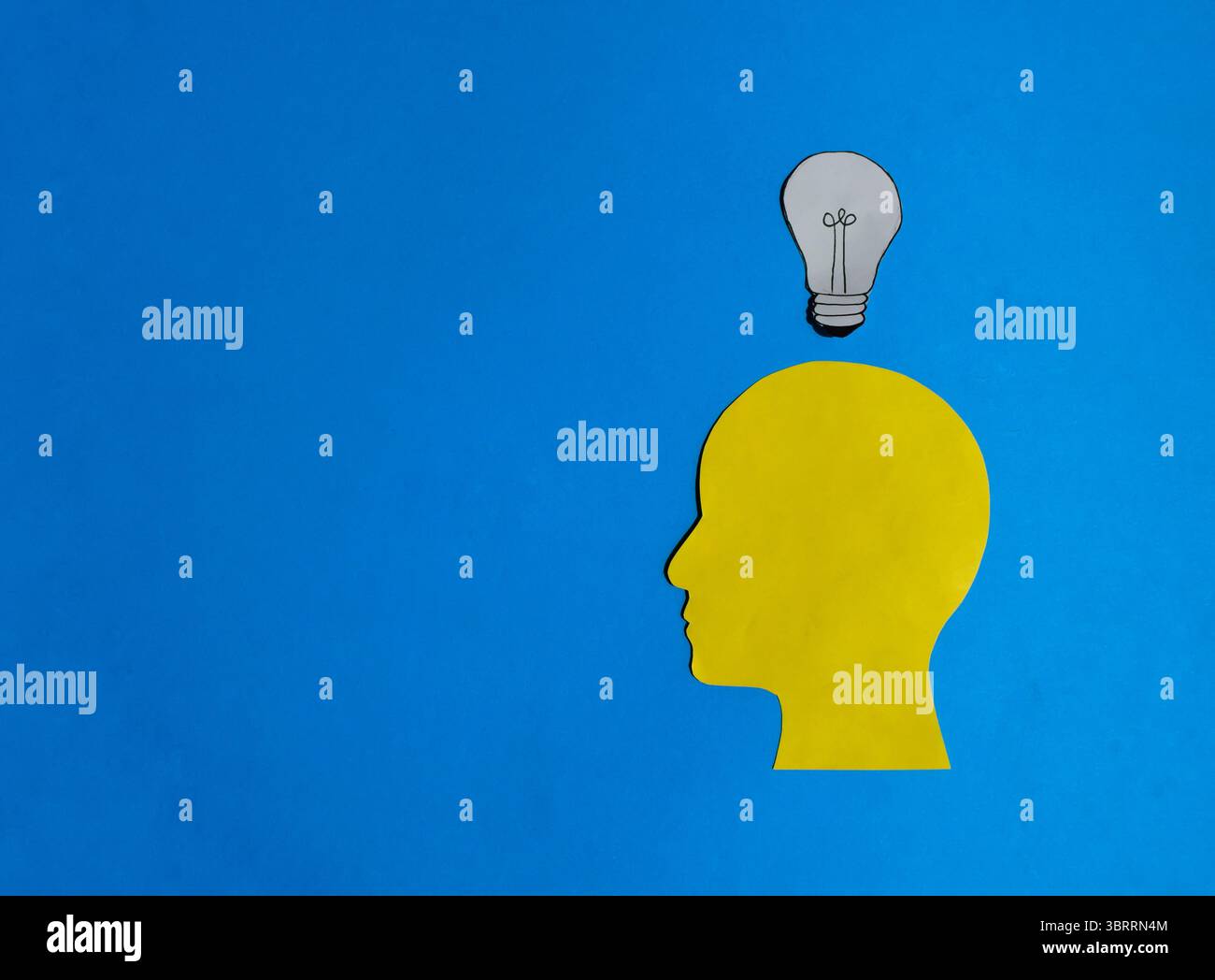 Light Bulb Idea Above Human Head Stock Photo - Alamy