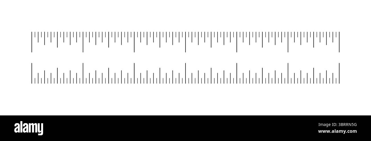 6 inches measuring tool. Scale for ruler in inches. Length measurement math, distance, height ...