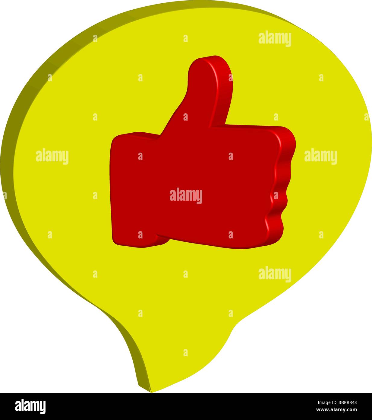 Like Chat Bubble Icon - Yellow Speech Balloon with Red Thumbs Up Symbol ...