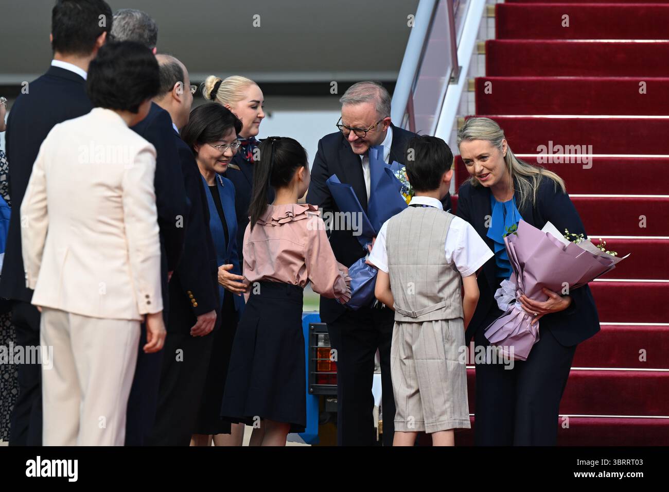 Prime Minister Anthony Albanese and partner Jodie Haydon arrive in ...