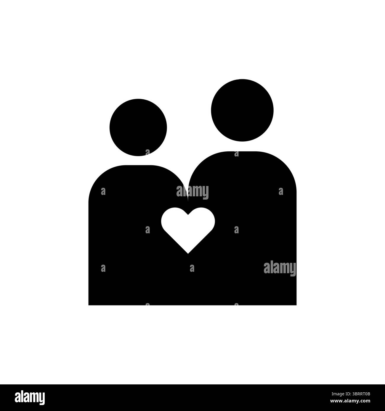 Couple love icon. Two people symbol. Relationship heart Vector ...