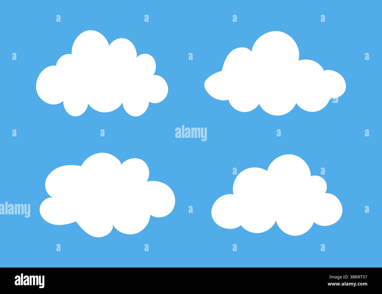 Flat clouds in blue sky background. White puffy, fluffy, cumulus clouds ...