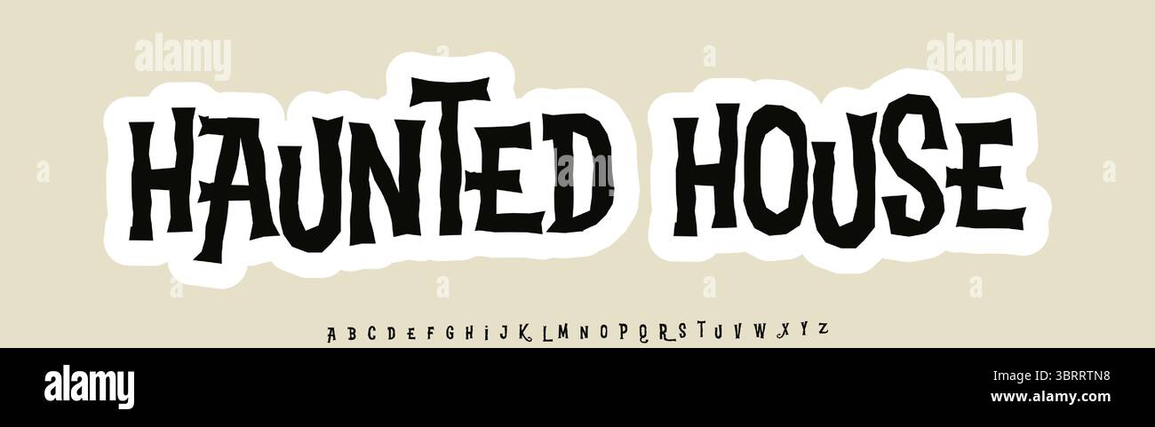 Haunted House Lettering Rough spooky typography with gothic and ...