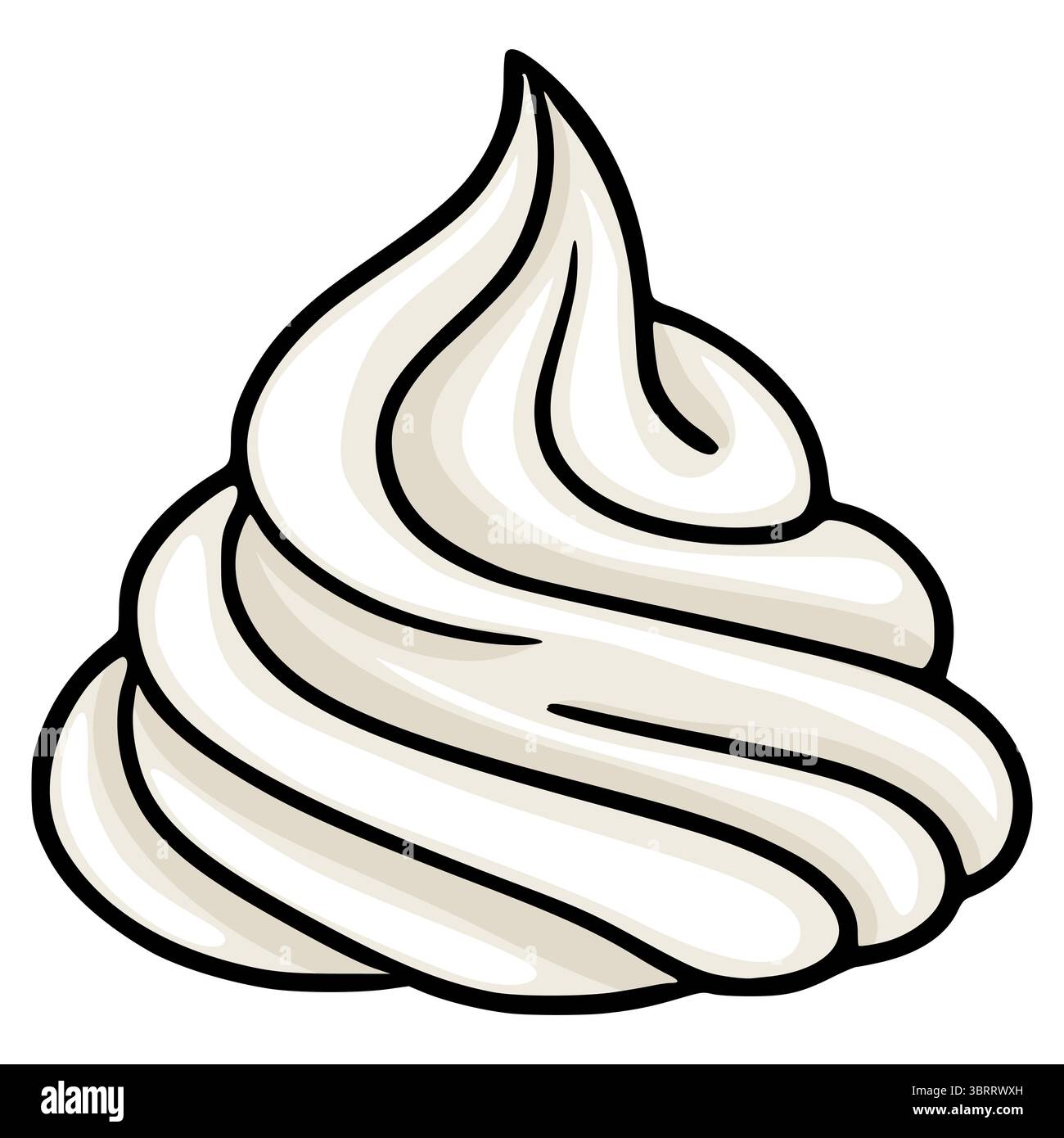 Whipped Cream Vector Illustration: A stylized vector graphic of a ...