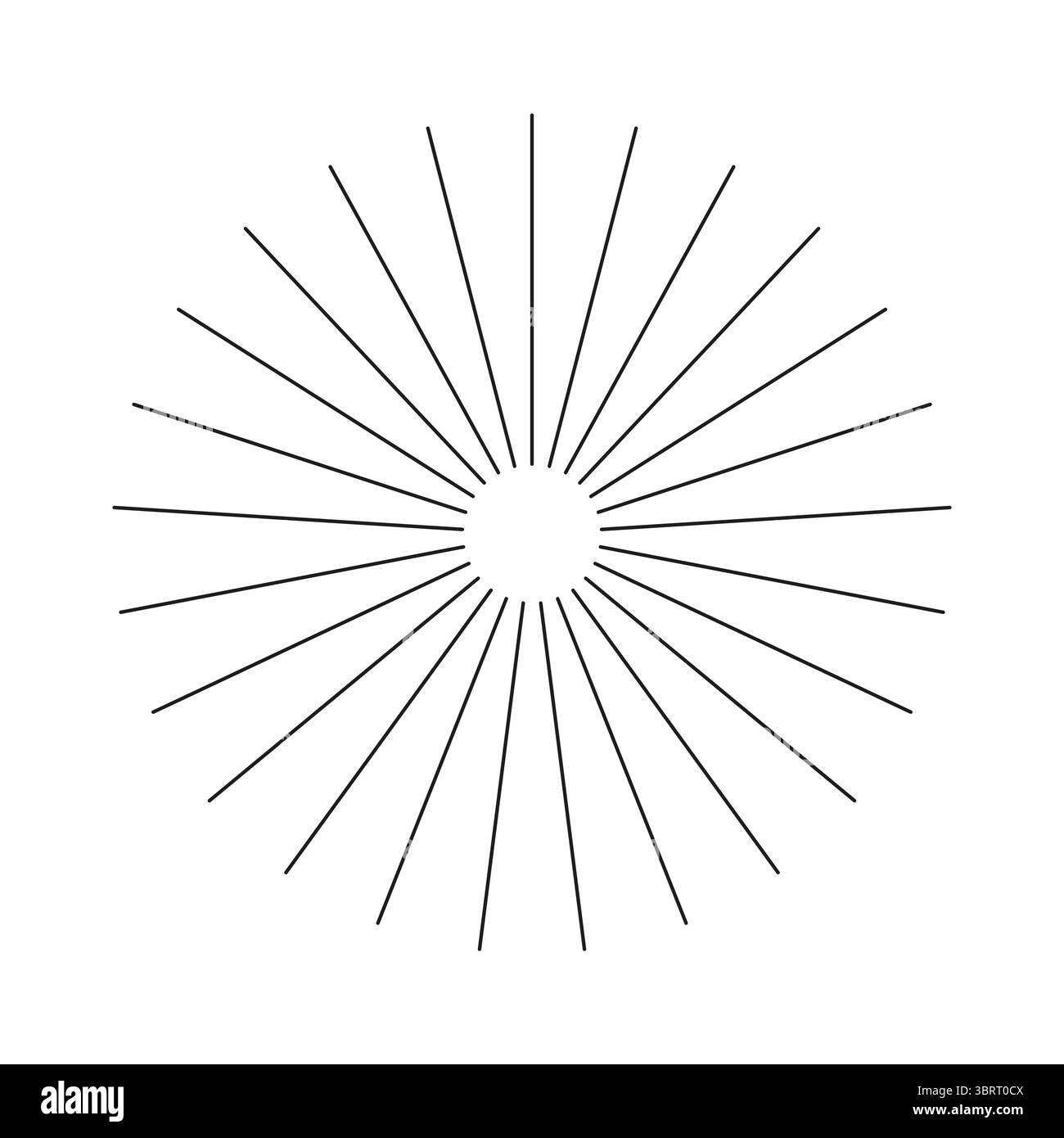 Radial circle lines. Spokes with radiating stripes. Abstract illusion ...