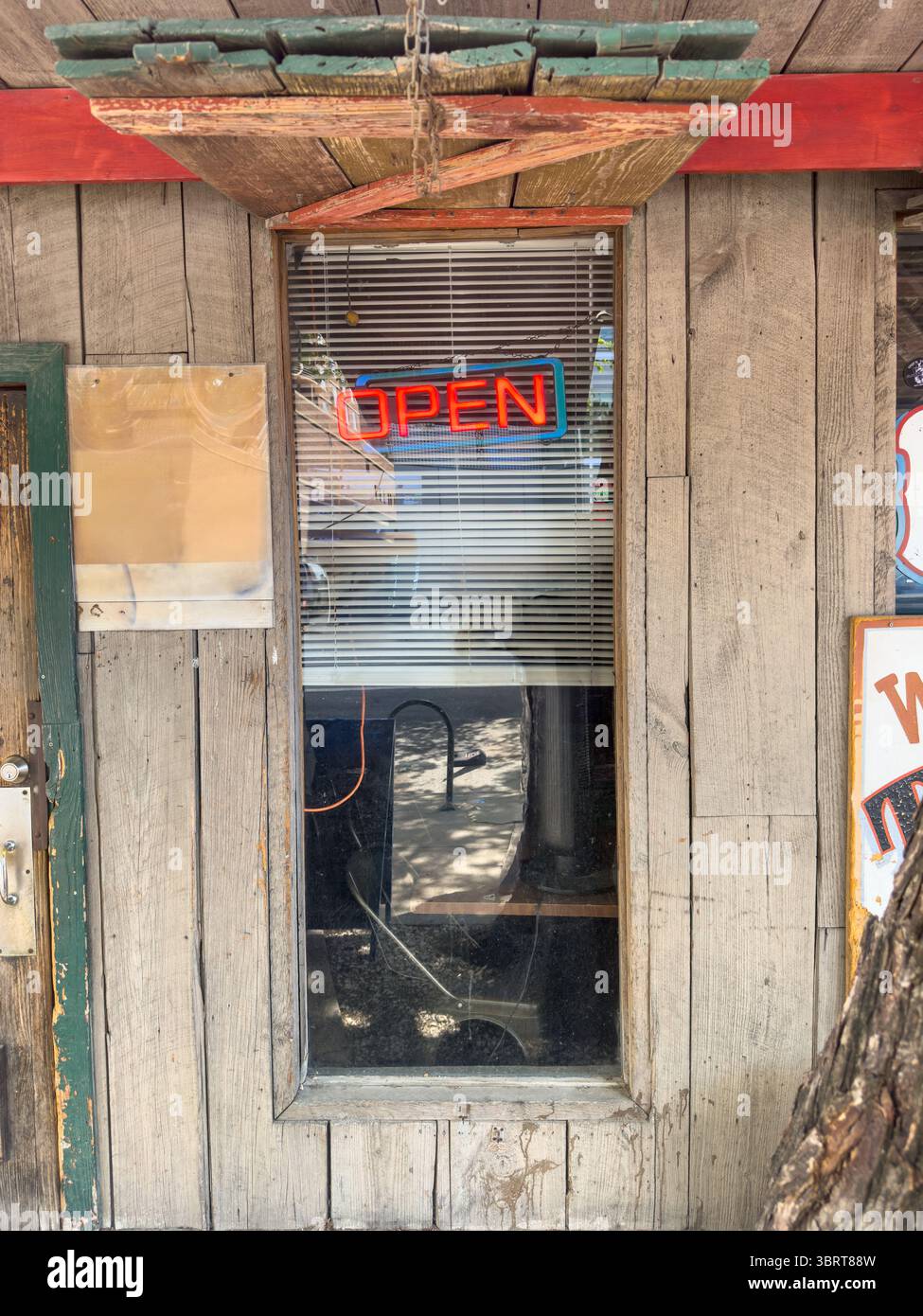 27 MAY 2025 - Austin, TX, USA - A classic OPEN sign on a traditional ...