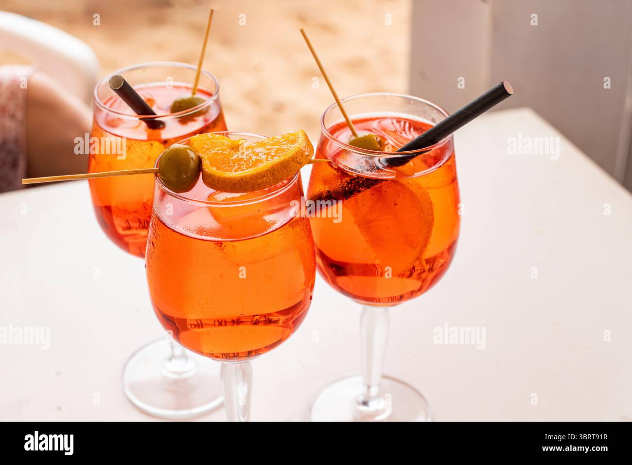 Summer party orange straw hi-res stock photography and images - Alamy