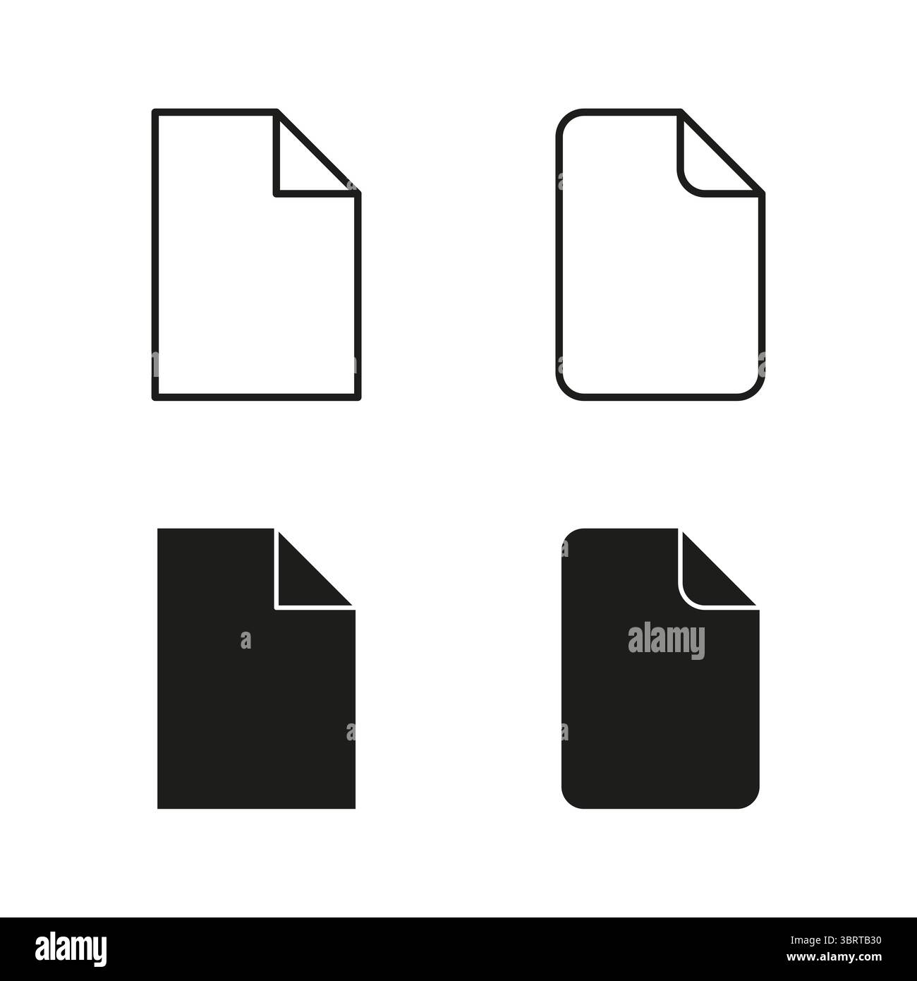 Document file icon. Paper sheet symbol. Page pictogram Vector. Minimal outline set Stock Vector ...