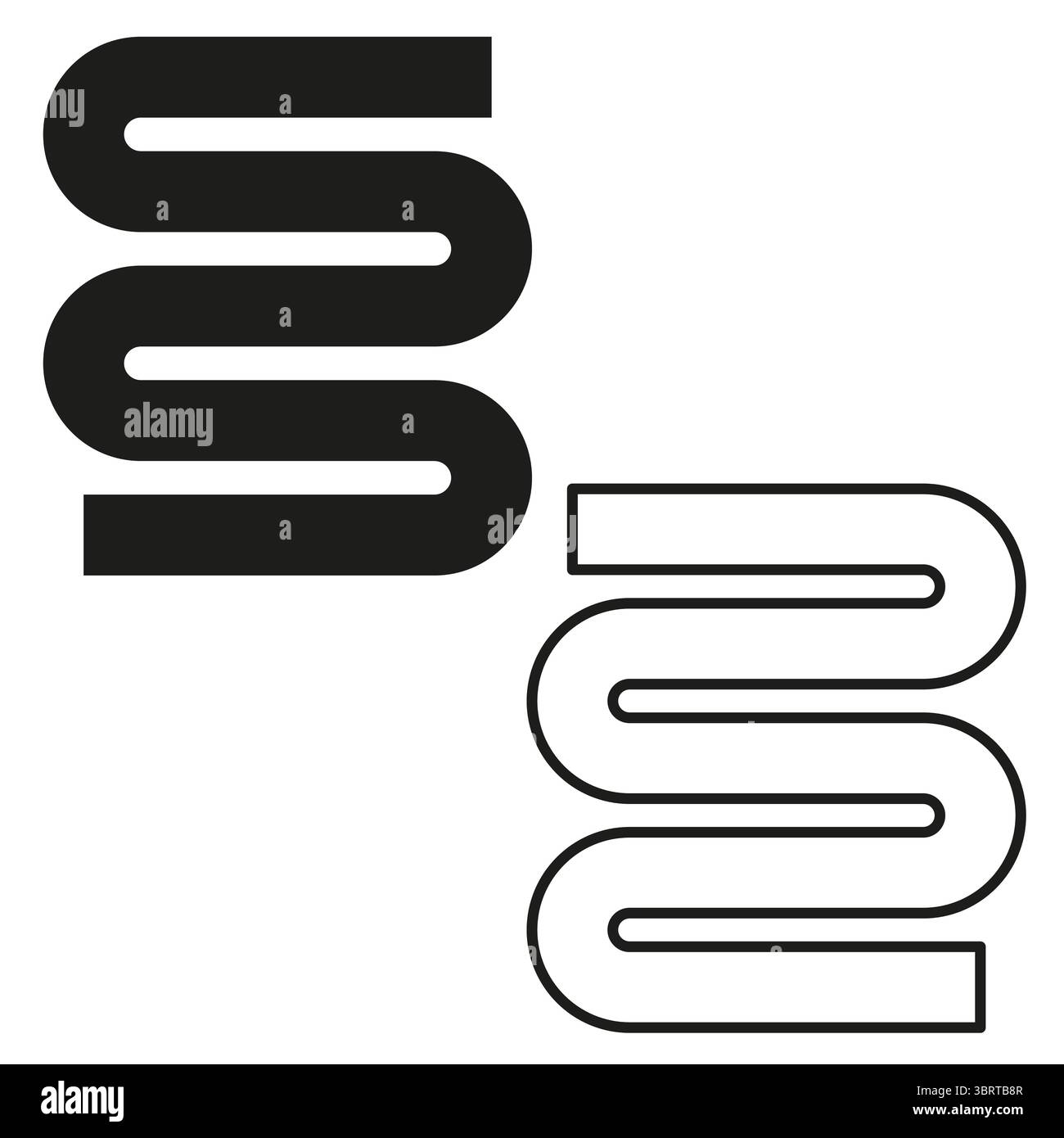 Minimal letter S. Bold outline icon. Thick thin Vector. Clean flat ...