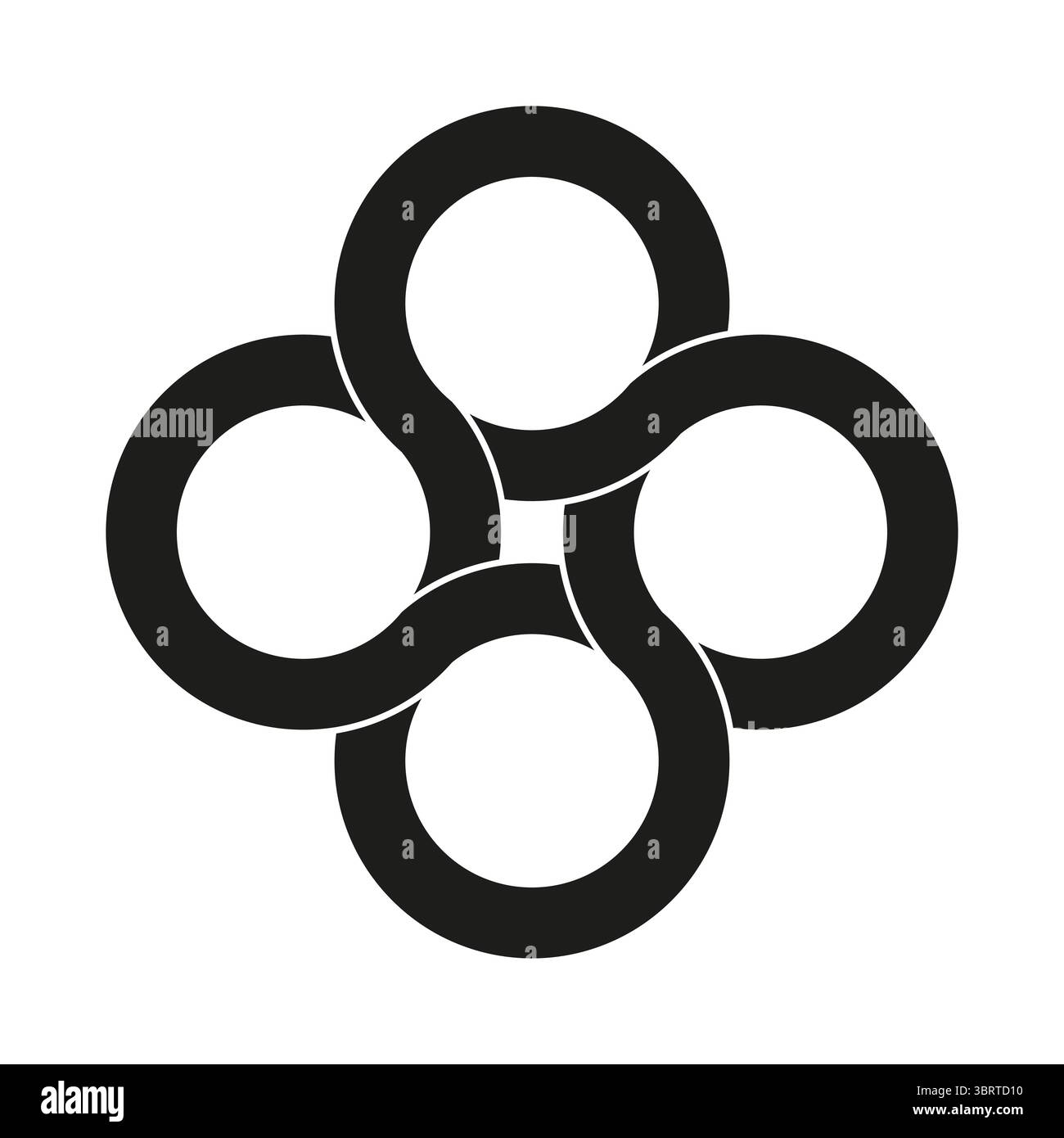 Interlocking loop icon. Black ring symbol. Infinite connection Vector ...