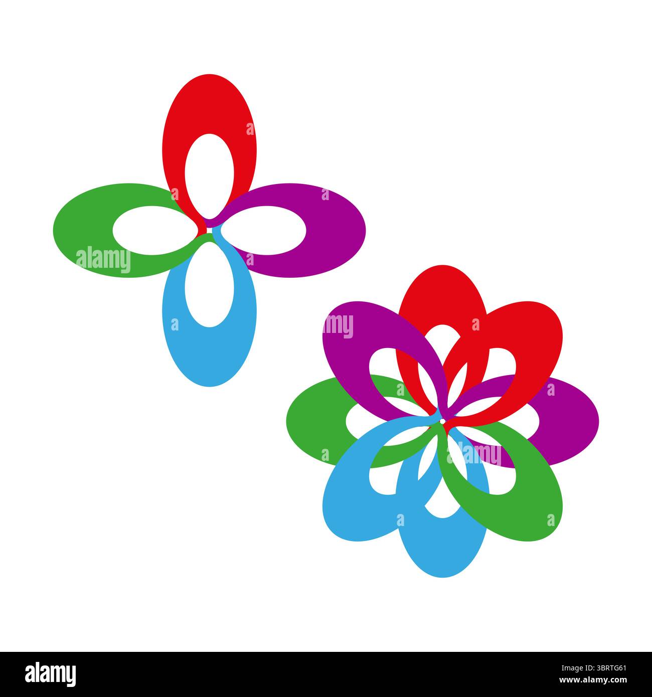Abstract arrangement of colorful organic shapes intertwined hi-res ...