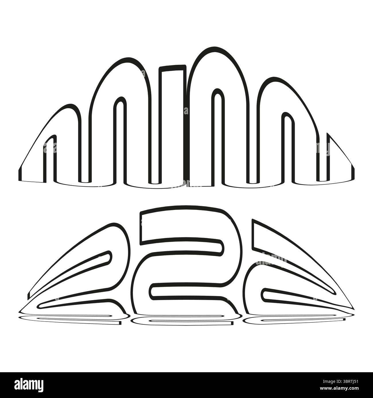 Abstract curved forms. Rounded shape elements. Unique Vector graphic ...