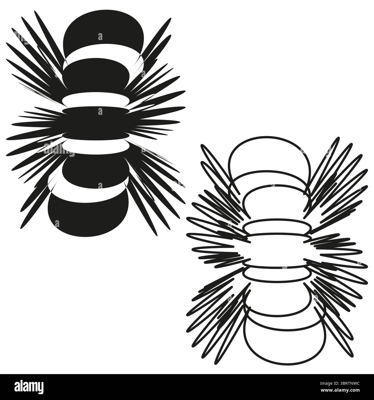 Radial abstract icon. Symmetric spike motif. Geometric object Vector ...