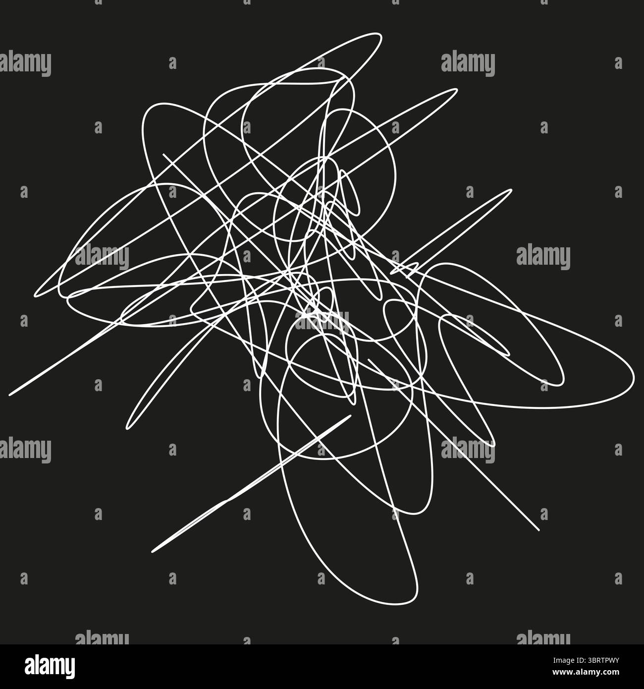 Abstract scribble lines. Chaotic stroke artwork. Dynamic swirl ...