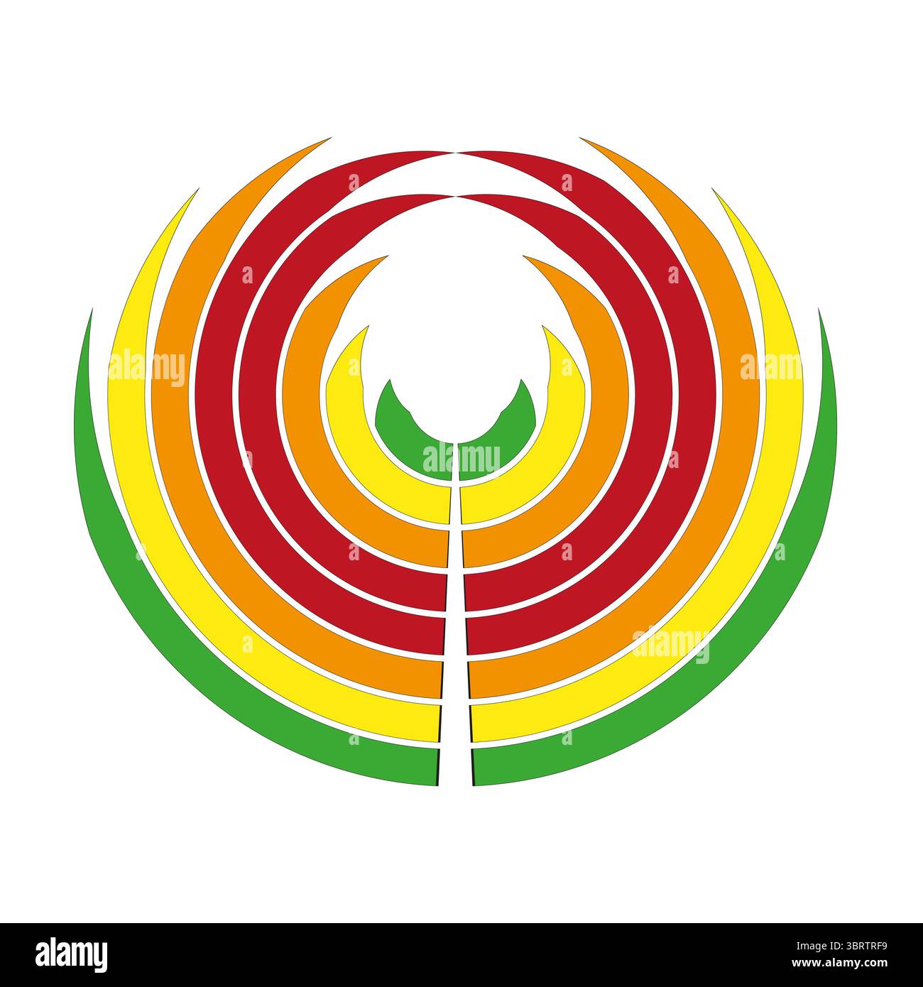 Concentric arc shapes. Abstract ring icon. Vibrant color circles ...