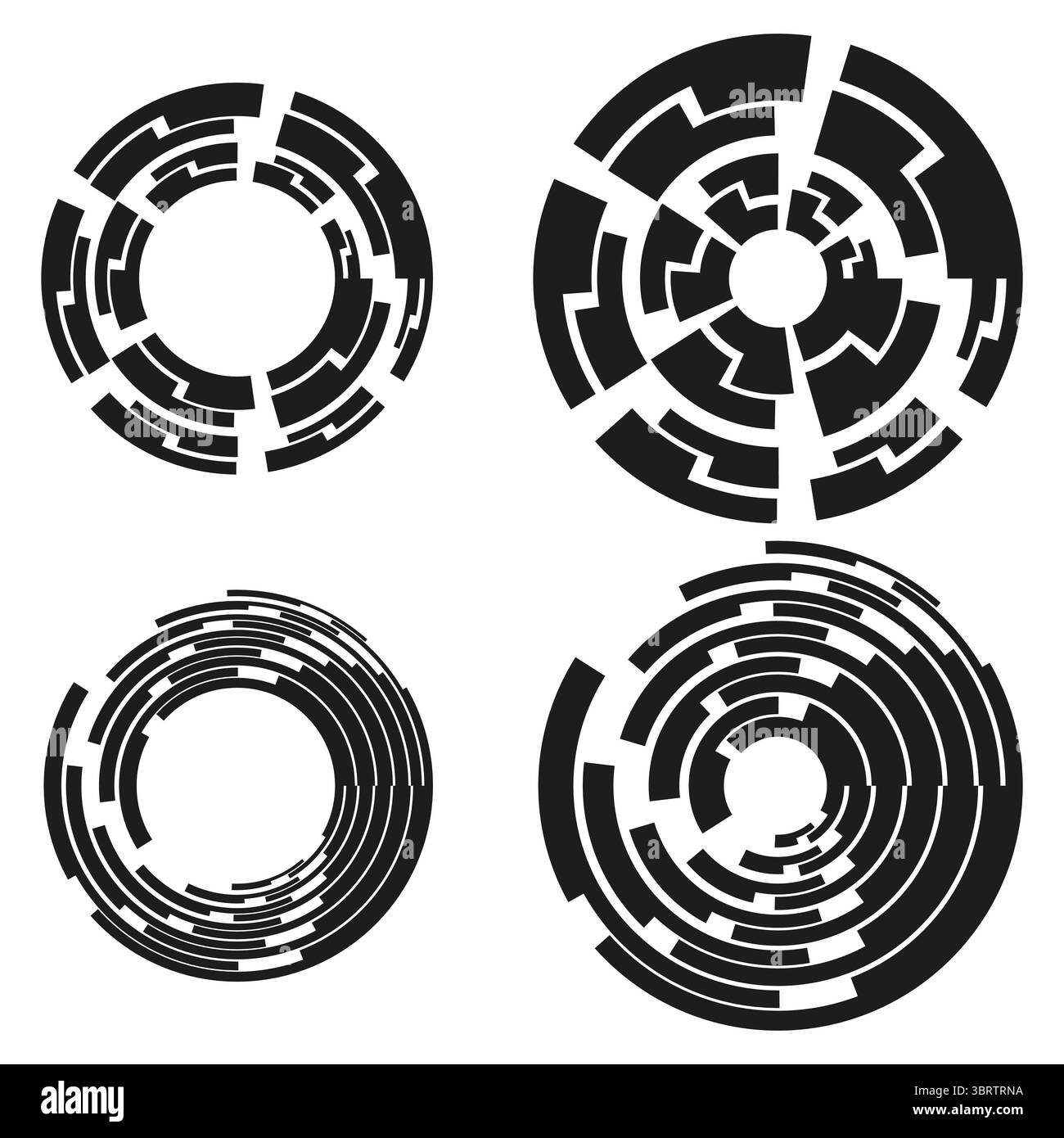 Tech ring icon. Segment circle pattern. Futuristic HUD Vector ...