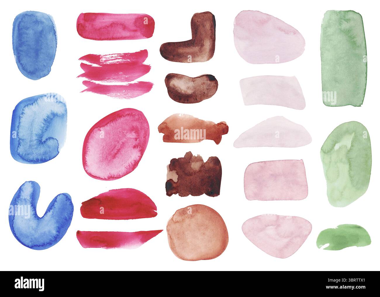 Abstract watercolor art shapes. Minimal modern art hand painted ...