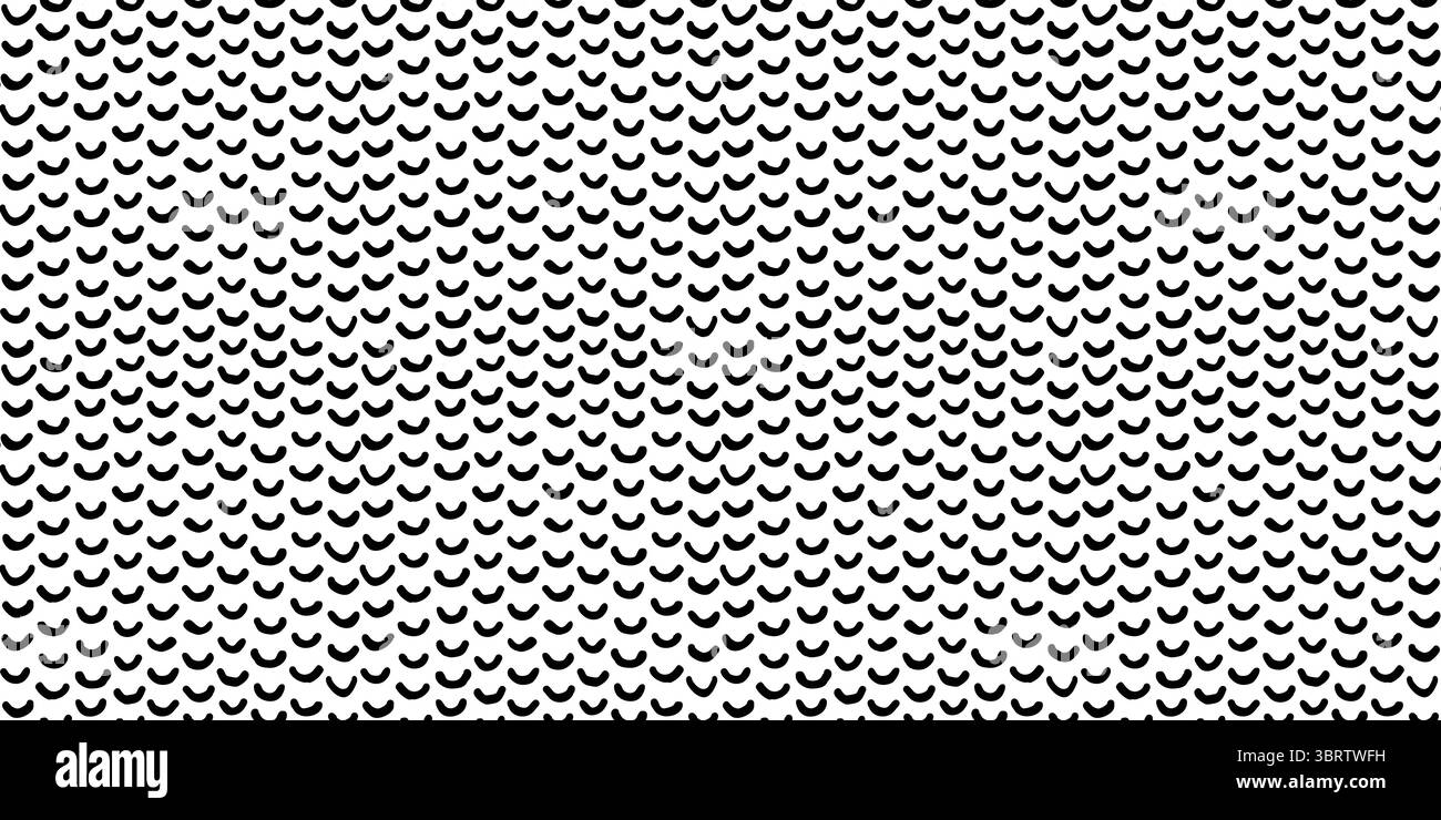 Horizontal fish scale seamless pattern in black and white. Vector ...