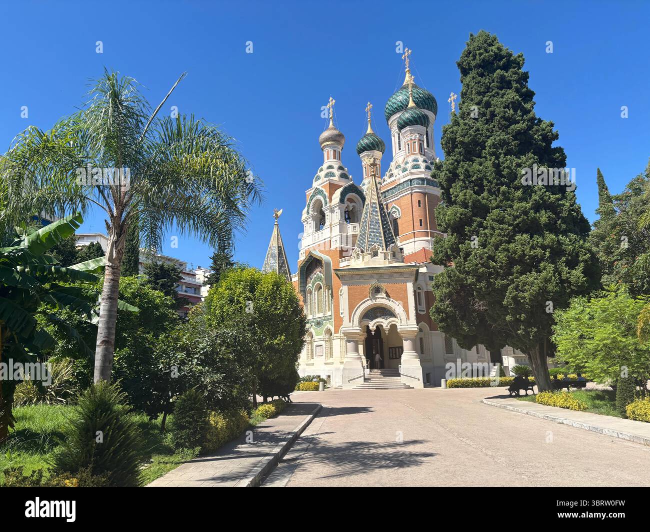 Cathedral de St Nicholas Nice. 19th cenrury Byzantine chapel Stock ...
