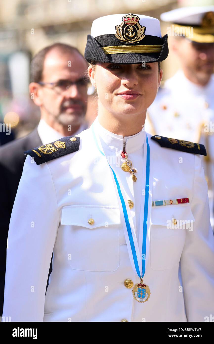 Crown Princess Leonor attends Medal of Gold of Galicia at Pazo Raxoi on ...