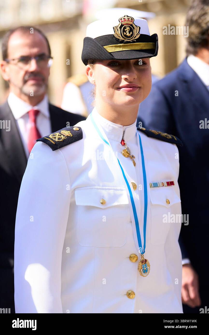 Crown Princess Leonor attends Medal of Gold of Galicia at Pazo Raxoi on ...