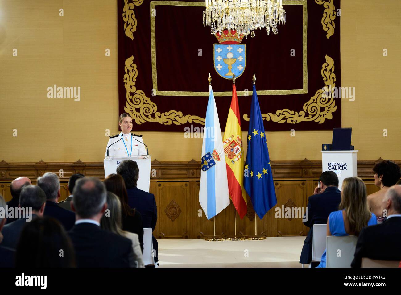 Crown Princess Leonor attends Medal of Gold of Galicia at Pazo Raxoi on ...