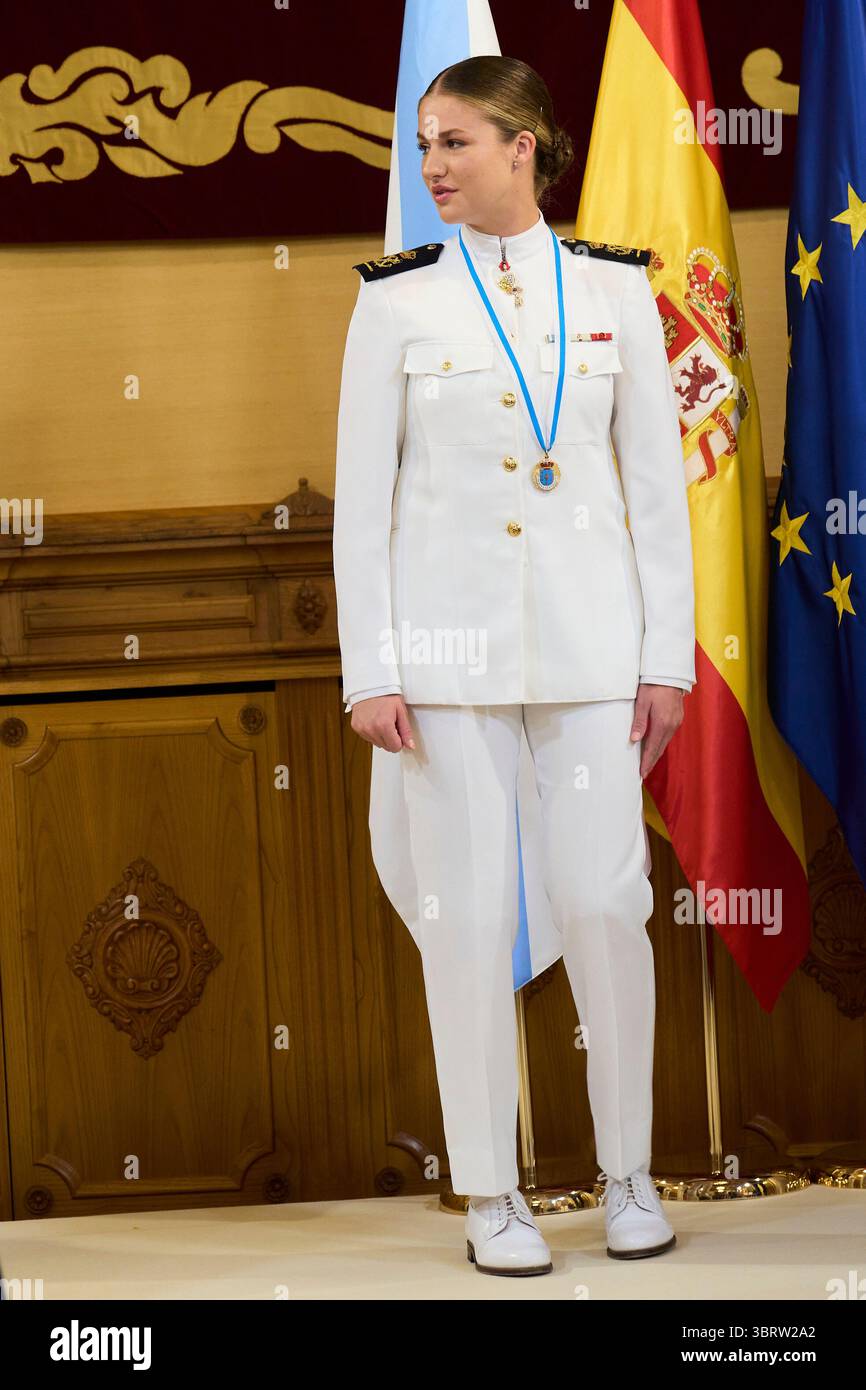 Crown Princess Leonor attends Medal of Gold of Galicia at Pazo Raxoi on ...