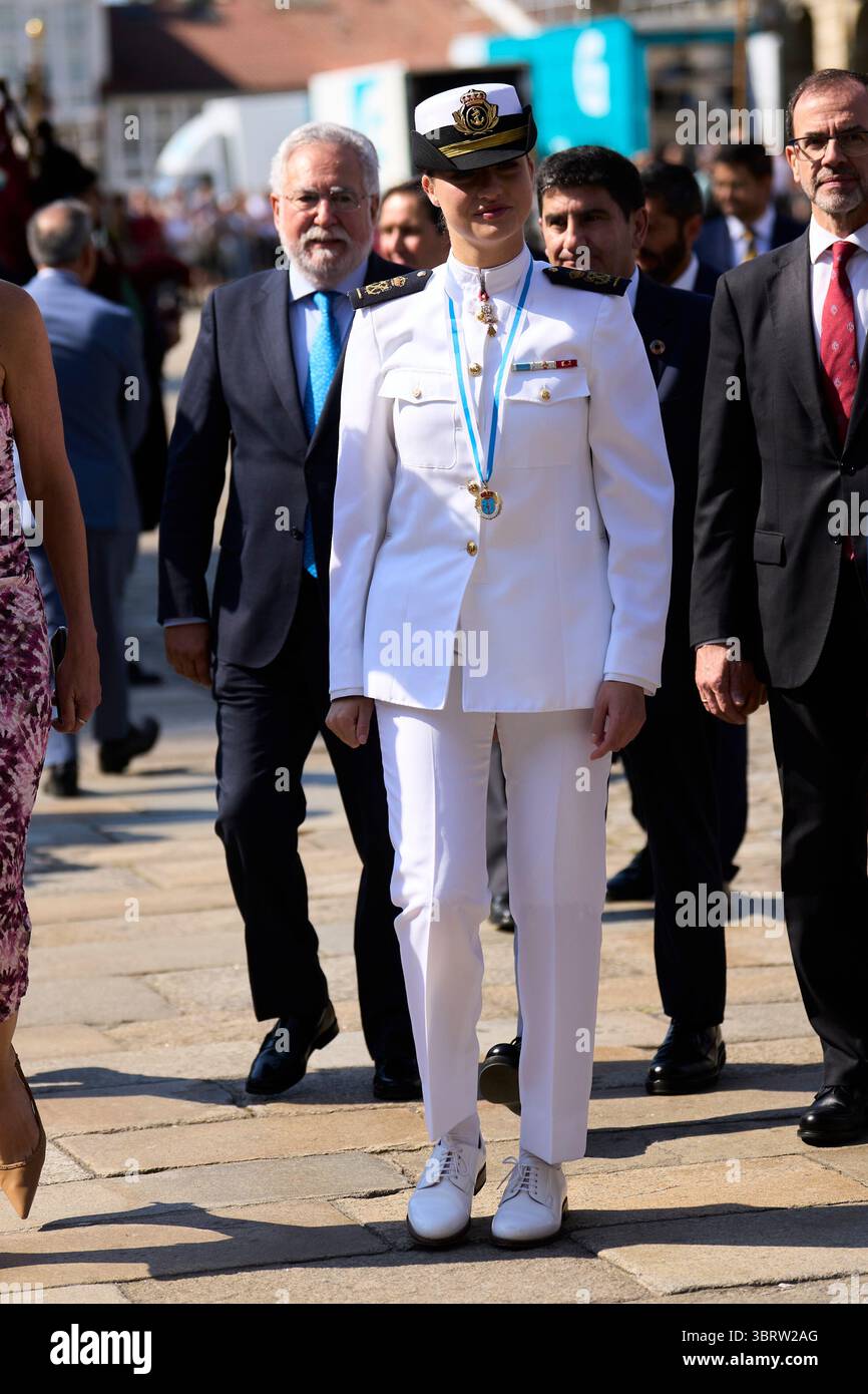 Crown Princess Leonor attends Medal of Gold of Galicia at Pazo Raxoi on ...