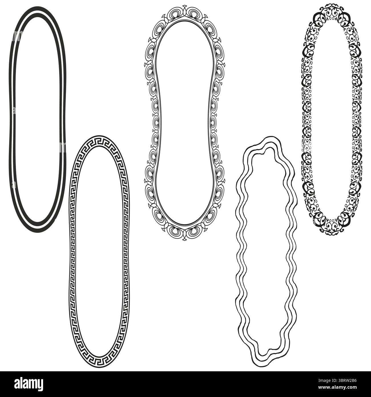 Elongated frame ensemble. Ornamental circumferential pattern. Classic ...