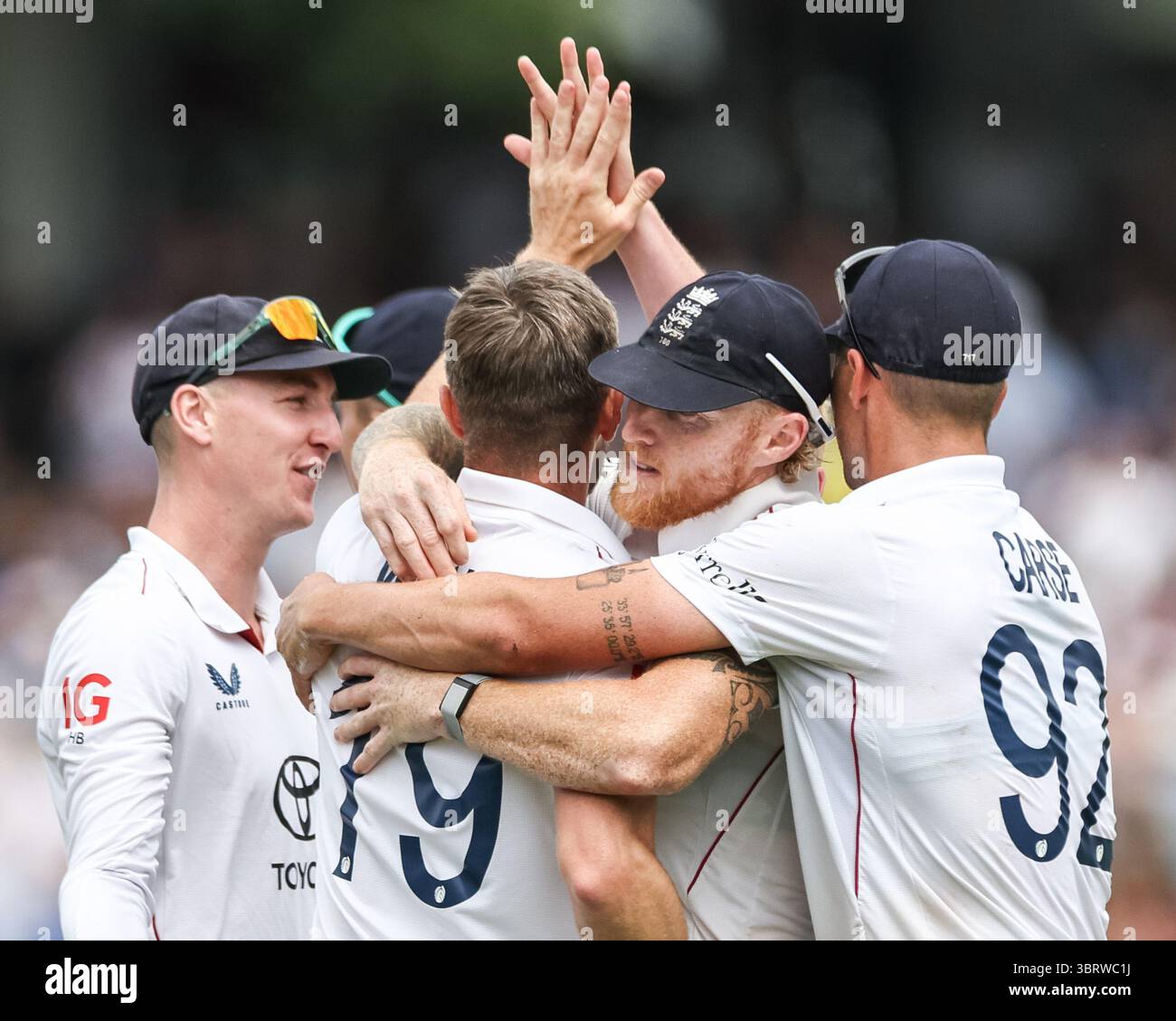 Chris Woakes of England celebrates the wicket of Nitish Kumar Reddy of ...