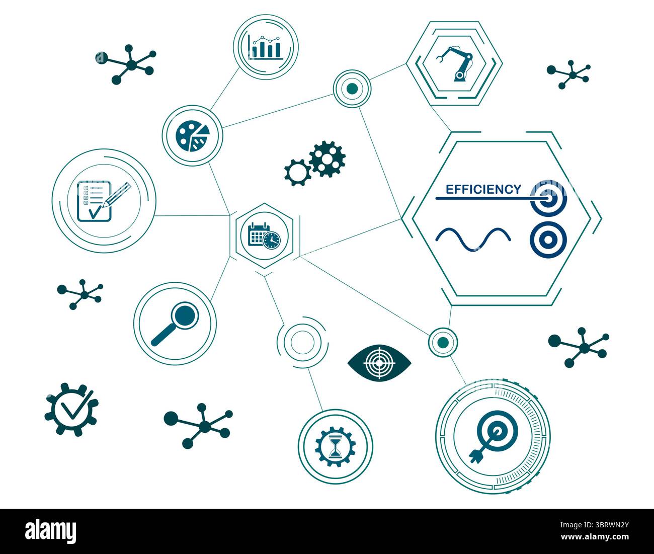 Concept efficiency connected icons hi-res stock photography and images ...