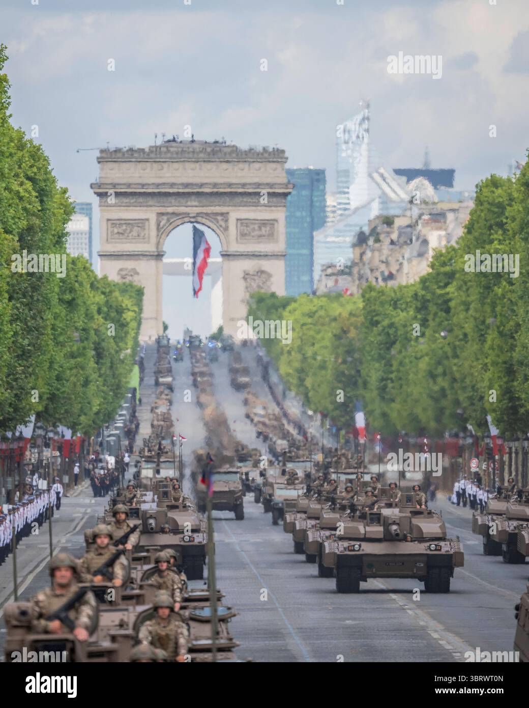 Paris, France. 14th July, 2025. French Army Chars Leclerc XLR tanks are ...