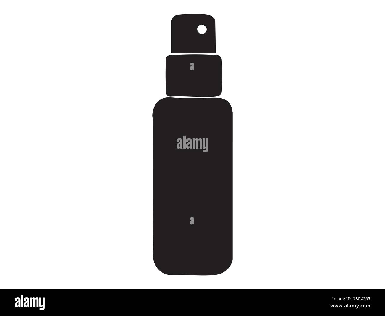 Black silhouette of spray bottle with nozzle isolated on white ...
